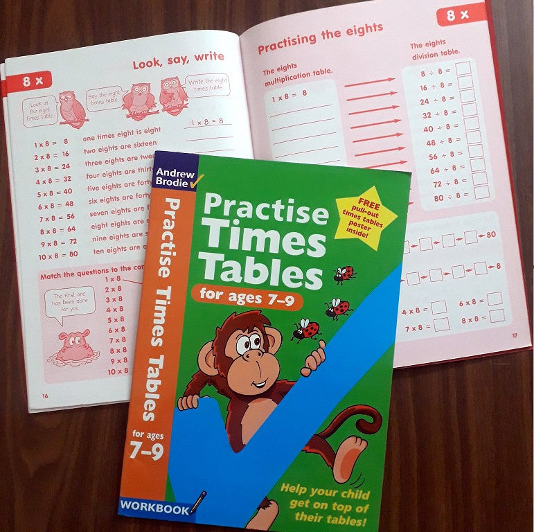 Practise Times Tables for Ages 7-9 (Workbook) by Andrew Brodie ...