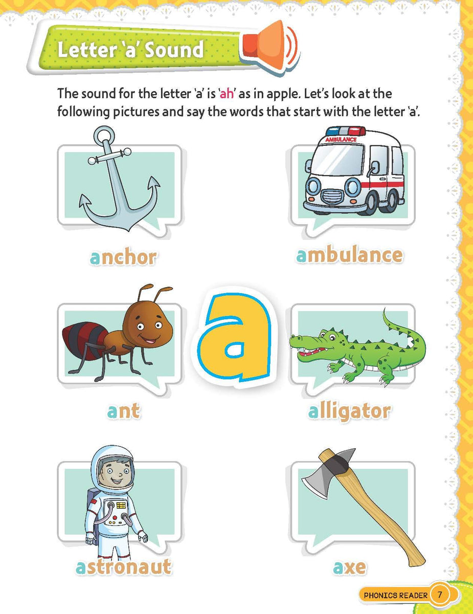 Phonics Reader -1 (Alphabet Sounds, A to Z) Age 4+ by Dreamland ...