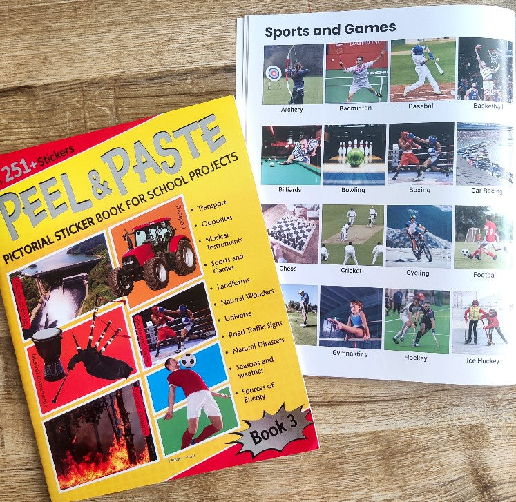 Peel and Paste Pictorial Sticker Book For School Projects (Book 3) by ...