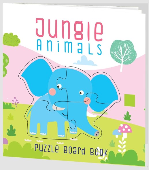 Jungle Animals Puzzle Book: Board Book with Jigsaw Puzzles for Kids by ...