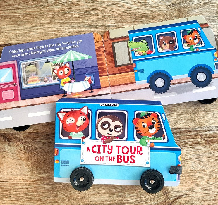 A City Tour on the Bus - A Shaped Board book with Wheels Board by ...